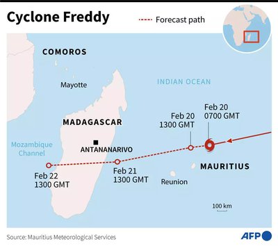 Mauritius lashed by rains as intense Cyclone Freddy arrives