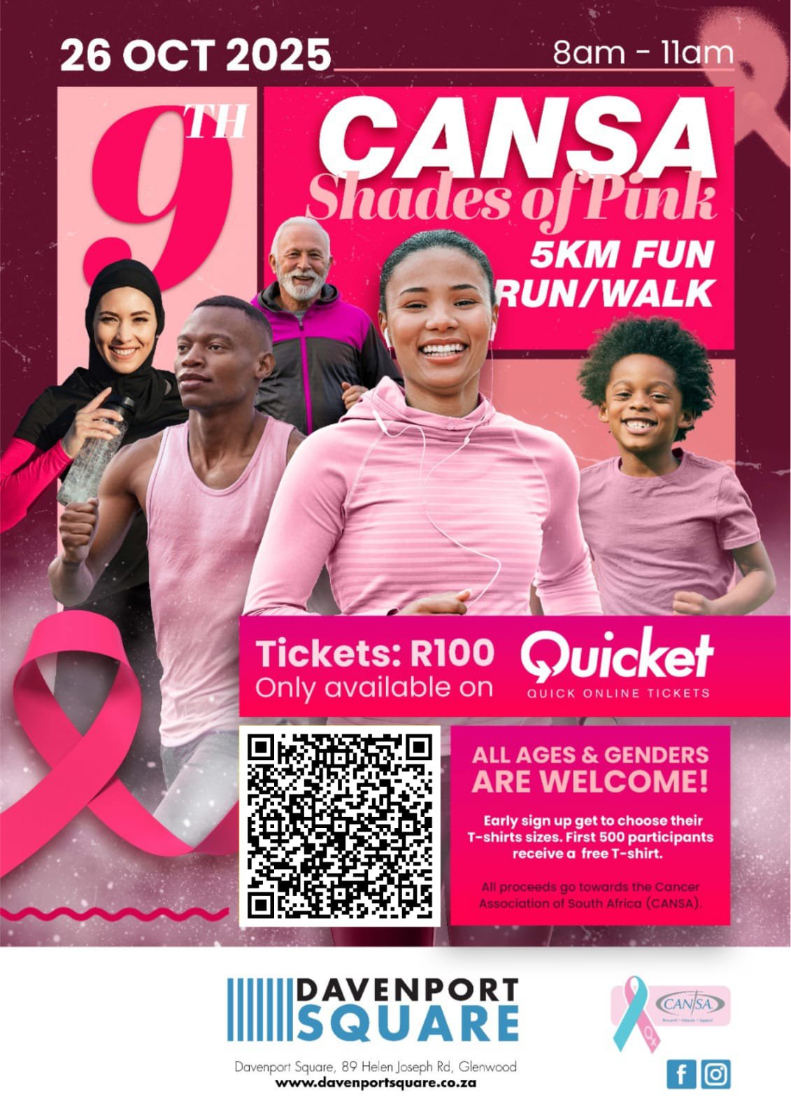 CANSA Shades of Pink 5km fun run/walk this October