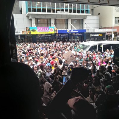 WATCH: Large crowd protests lift tragedy at Durban building