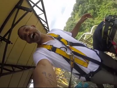 Will Smith does daring jump off Victoria Falls