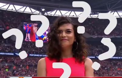 Awkward moment when you miss your cue to sing the national anthem