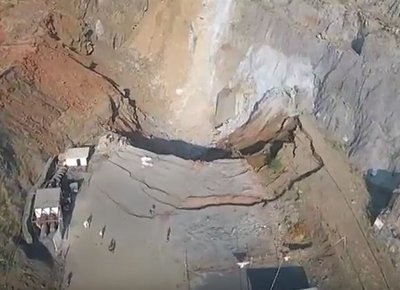 WATCH: A look at Lily Mine collapse from the air