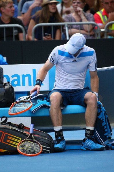 Andy Murray Smashes Racket On Court