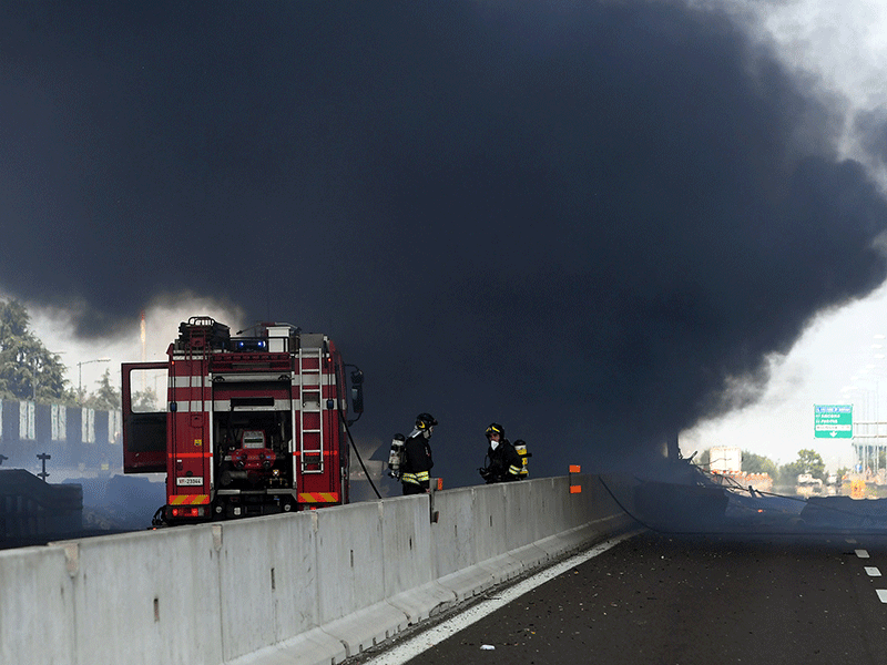 WATCH: Tanker truck explodes after crash in Italy