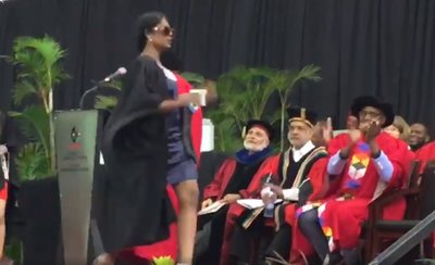 Sassy graduation strut goes viral