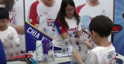 Cup stacking never looked this easy