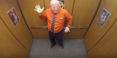 This little elevator party is priceless