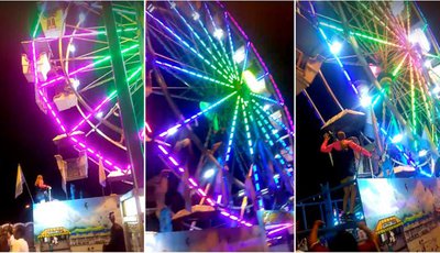 Watch: Ferris wheel rescue ends badly