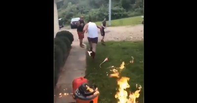 WATCH: Homemade flamethrower gone wrong