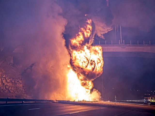 N2 freeway truck fire doused