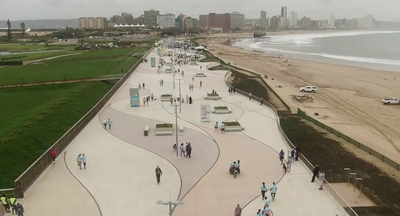 Bird's-eye view of Sub-Saharan Africa's longest promenade in Durban