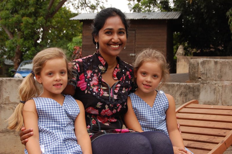 Six-year-old twins, Madison and Angela Azor go to Grade One