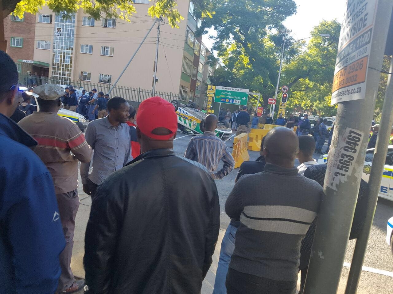 TMPD vehicle overturned by protesters