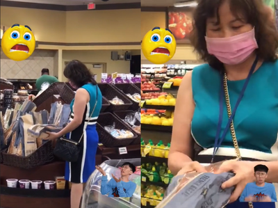 WATCH: A woman is seen touching all the exposed bread at a supermarket!