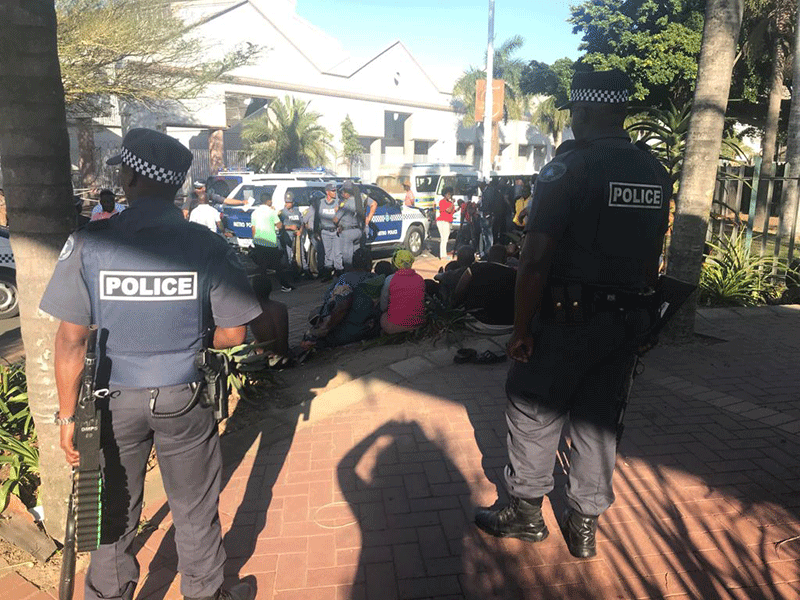 Seven arrested in Durban CBD protest